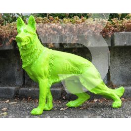 Beeldenmarkt.com duitse herder groen polyester beeld 40cm